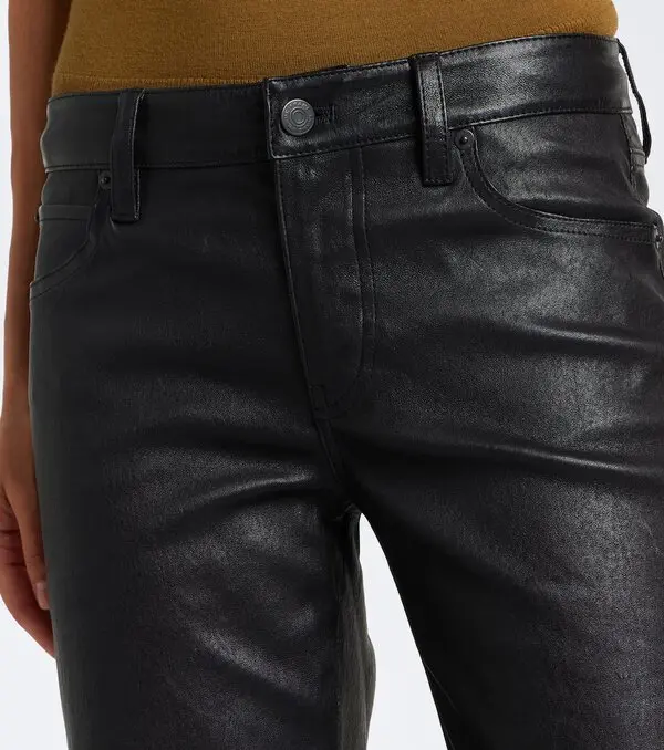 FRAME Cigarette Leather Slim Pants