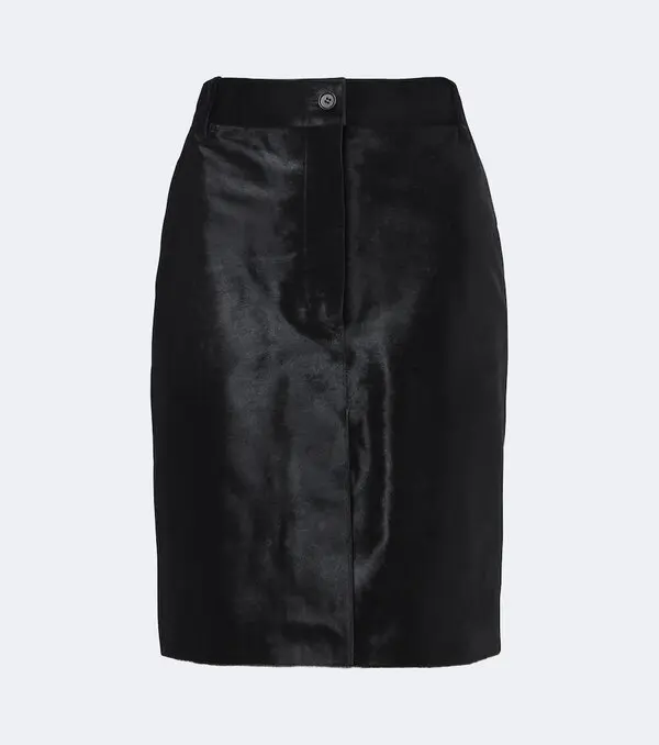 Loulou De Saison Debi Calf Hair Miniskirt - Black