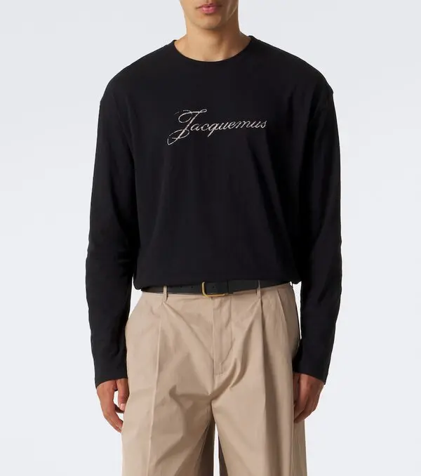 Jacquemus Logo Cotton And Hemp Jersey T-shirt - Black
