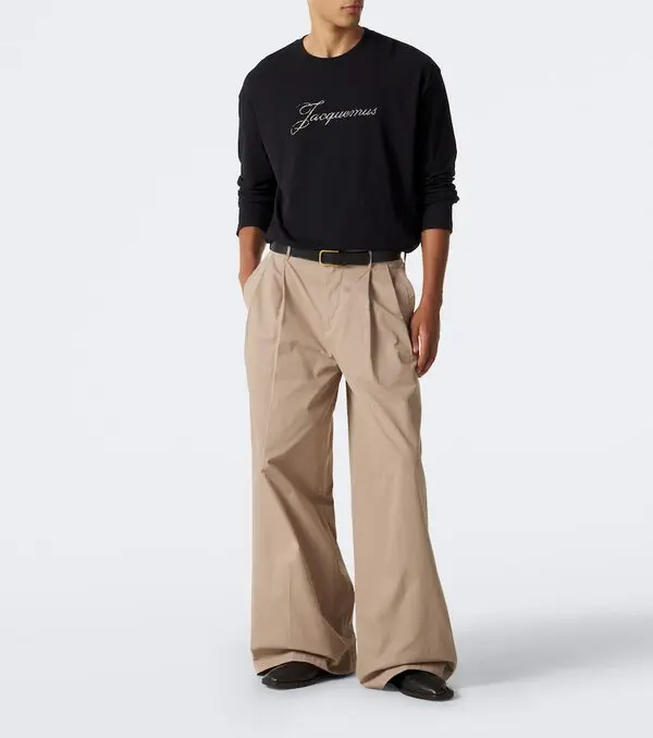 Jacquemus Logo Cotton And Hemp Jersey T-shirt - Black