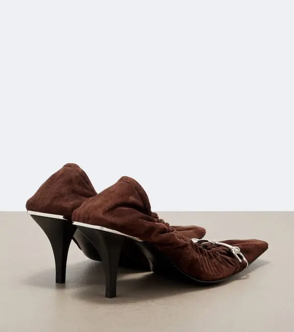 Gucci Vittoria Horsebit Suede Pumps