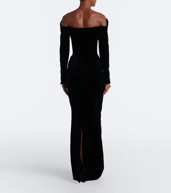 MUGLER Velvet Bustier Gown