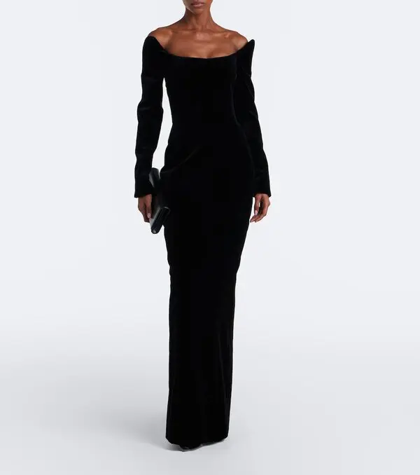 MUGLER Velvet Bustier Gown