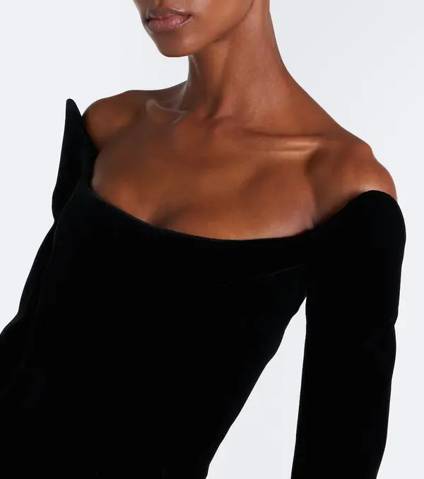 MUGLER Velvet Bustier Gown