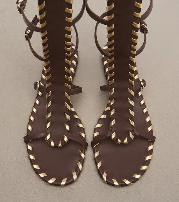 GIANVITO ROSSI Zaira Leather Gladiator Sandals
