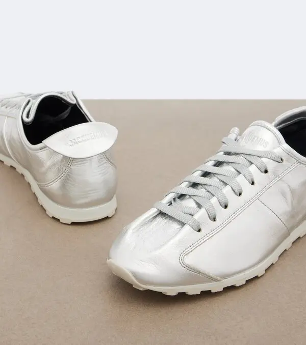 Jacquemus Tennis Metallic Leather Sneakers