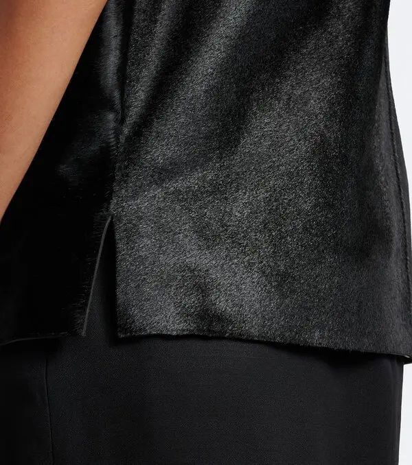 Loulou De Saison Juni Pony-effect Leather Top