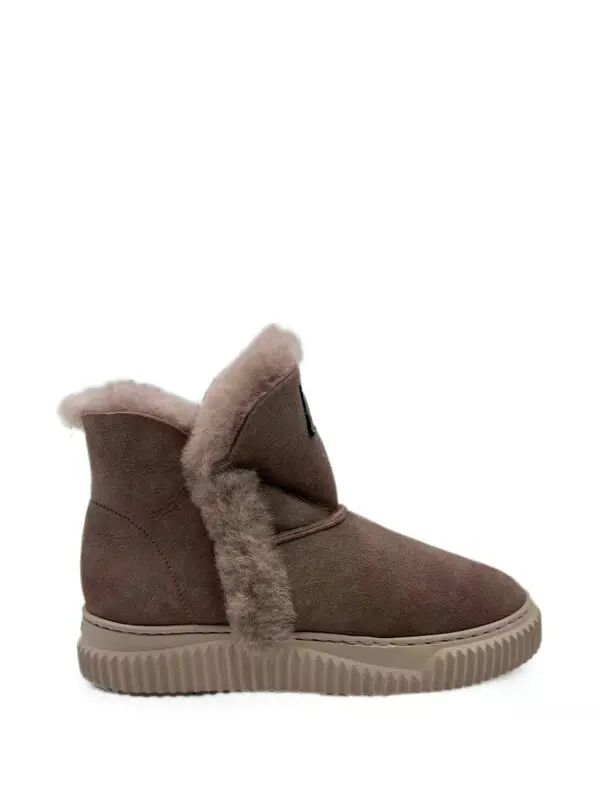 VOILE BLANCHE Shearling-lined Suede Ankle Boots - Grey