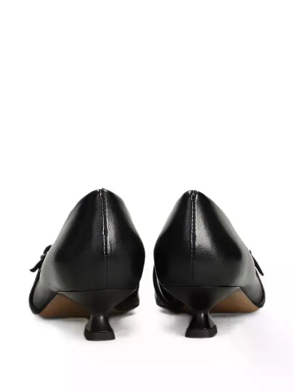 THE SELLER Buckle-strap Pointed-toe Leather Pumps