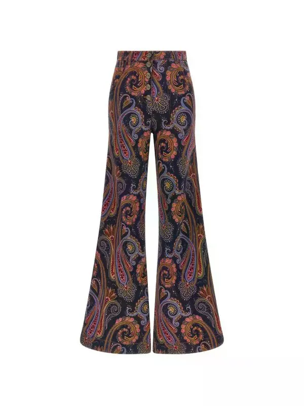 Etro Paisley-print Flared Jeans - Blue
