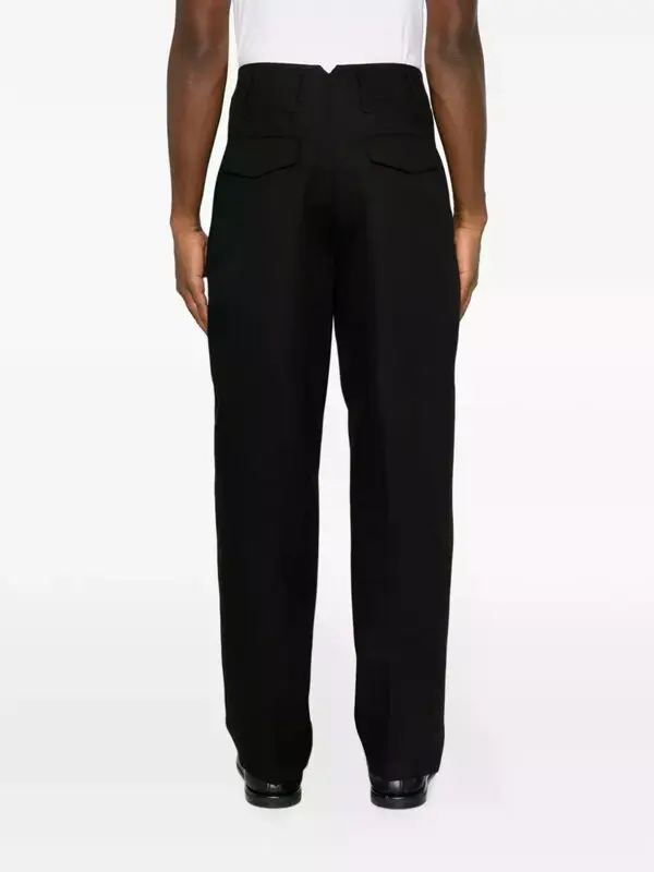 AMI Paris Pleated Straight-leg Trousers