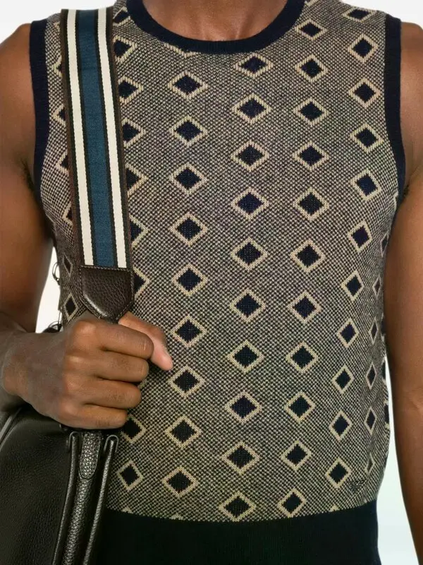 Emporio Armani Diamond-patterned Sleeveless Vest