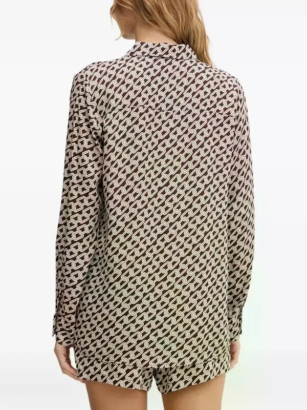 Melissa Odabash Millie Chain-print Button-up Shirt