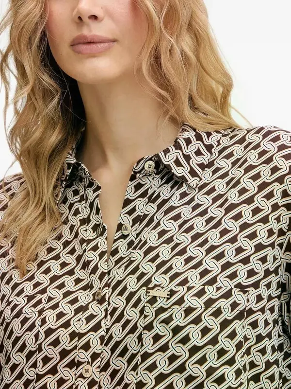 Melissa Odabash Millie Chain-print Button-up Shirt