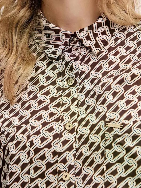 Melissa Odabash Millie Chain-print Button-up Shirt