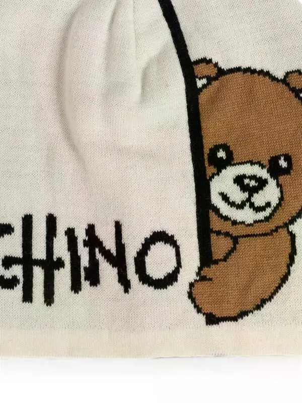 Moschino Teddy Bear Logo-intarsia Beanie Hat