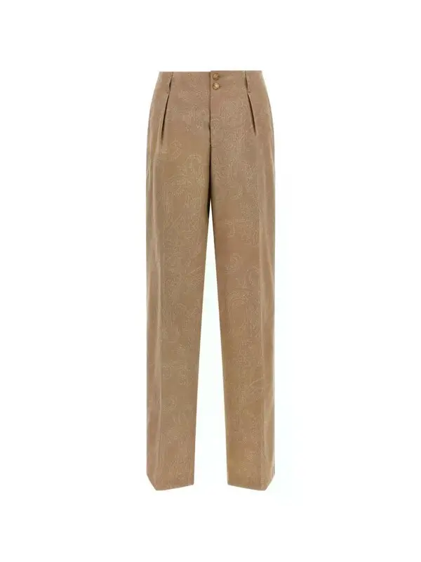 Etro Paisley Jacquard Trousers - Neutrals