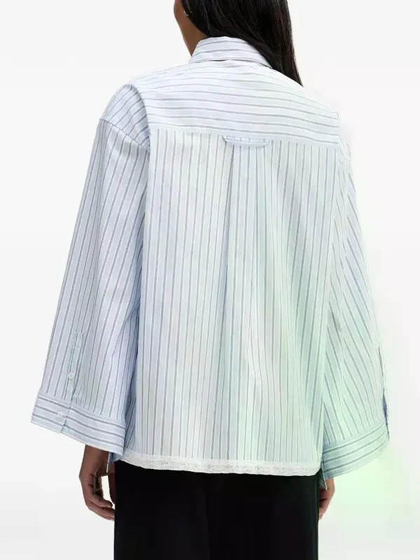 ISABELLE BLANCHE Lace-trim Striped Shirt