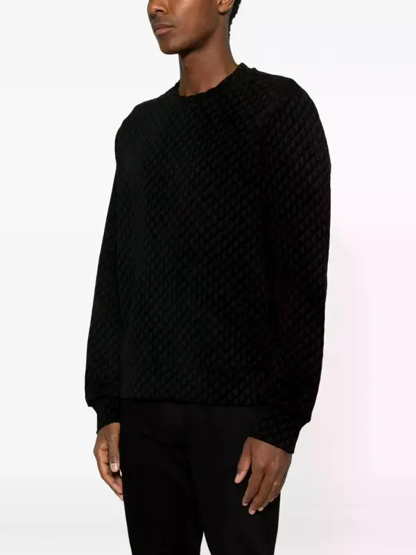 Emporio Armani Monogram-pattern Crew-neck Sweater