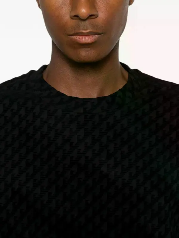 Emporio Armani Monogram Pattern Crew Neck Sweater
