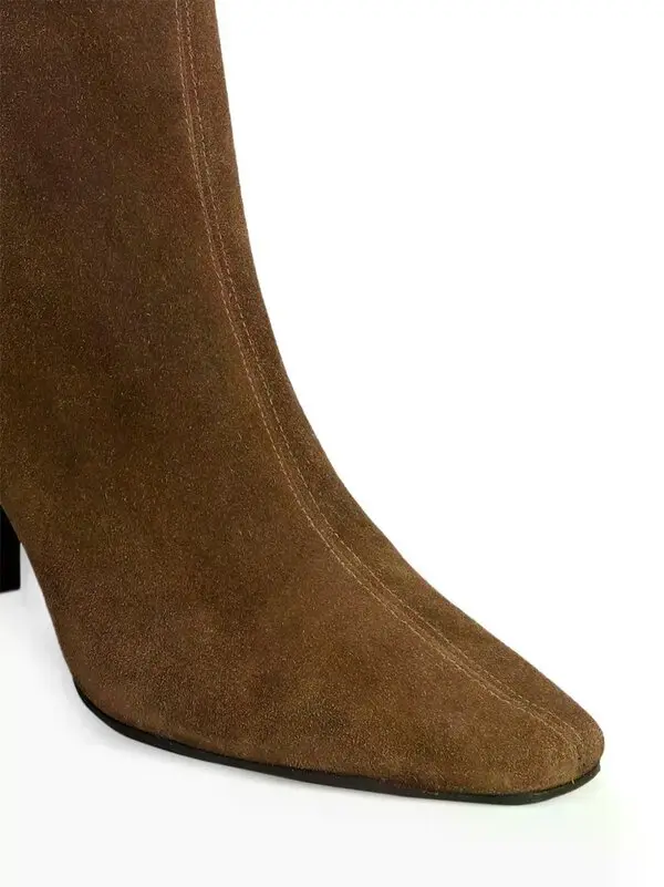 THE SELLER Square Toe Ankle Boots With Stiletto Heel - Brown