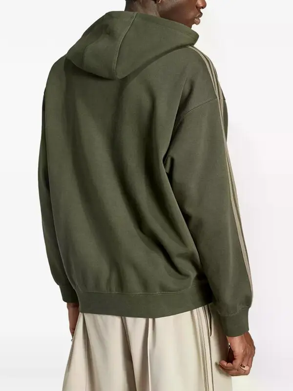 Adidas Logo-embroidered Zip-up Hoodie
