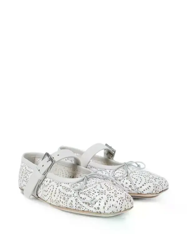 ANN DEMEULEMEESTER Zoey Lace-effect Lasered Ballet Flats - White