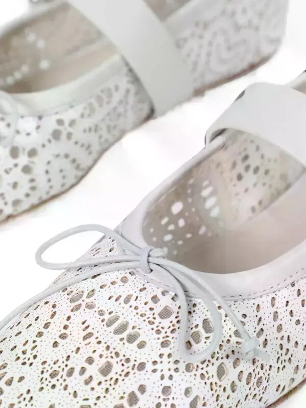 ANN DEMEULEMEESTER Zoey Lace-effect Lasered Ballet Flats - White
