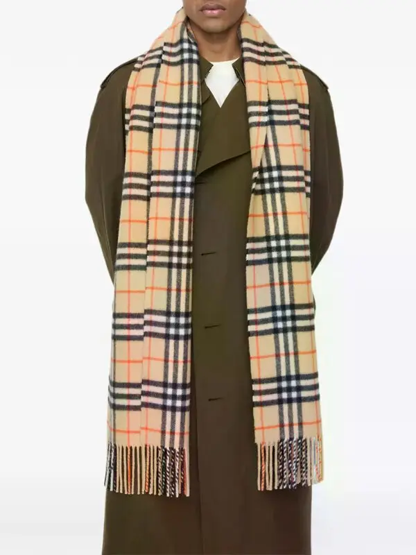 Burberry 格纹羊绒围巾 - Neutrals