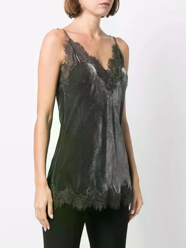 Gold Hawk Lace-trim Camisole Top