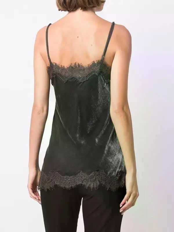 Gold Hawk Lace-trim Camisole Top