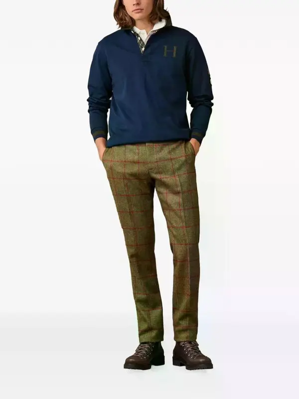 HACKETT LONDON Logo-patch Long-sleeve Polo Shirt