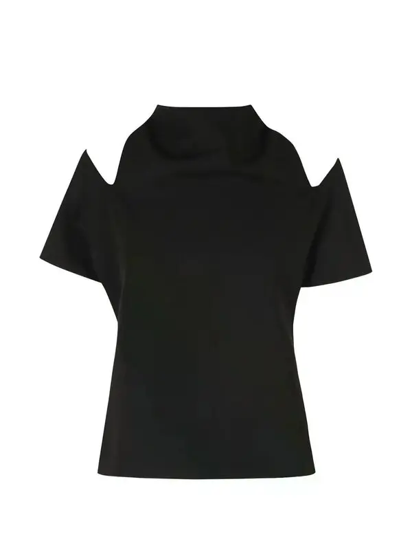 Federica Tosi Cut-out Short-sleeve Blouse - Black