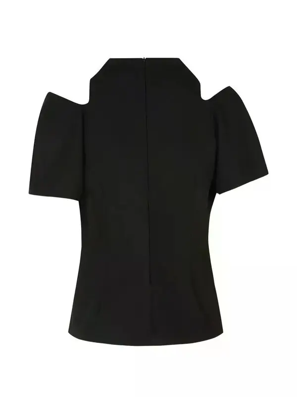 Federica Tosi Cut-out Short-sleeve Blouse - Black