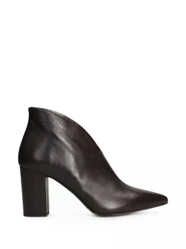 THE SELLER Pointed-toe V-cut Leather Ankle Boots