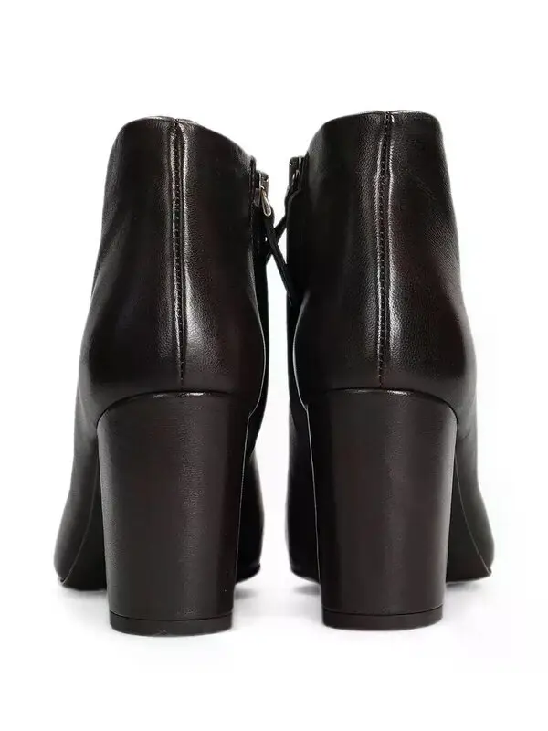 THE SELLER Pointed-toe V-cut Leather Ankle Boots