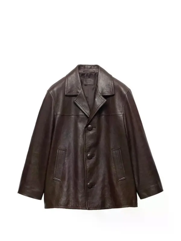 Prada Nappa Leather Caban Jacket