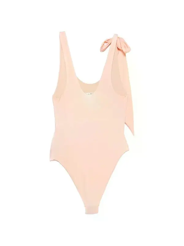 Chloé Bow-detail Graphic-print Swimsuit - Pink