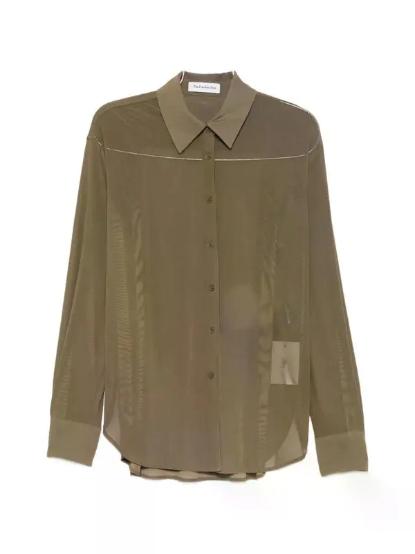 THE FRANKIE SHOP Peri Sheer Long-sleeve Shirt - Green