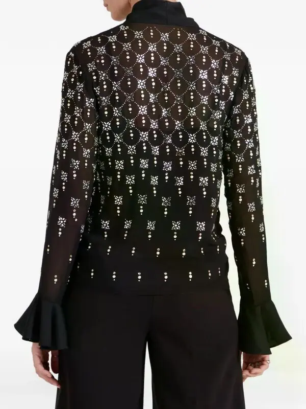 TEMPERLEY LONDON Embellished Pussy-bow Blouse