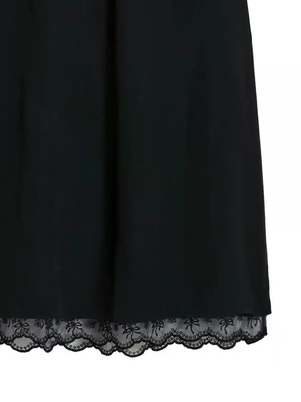 Simone Rocha Lace-trim Midi Skirt - Black