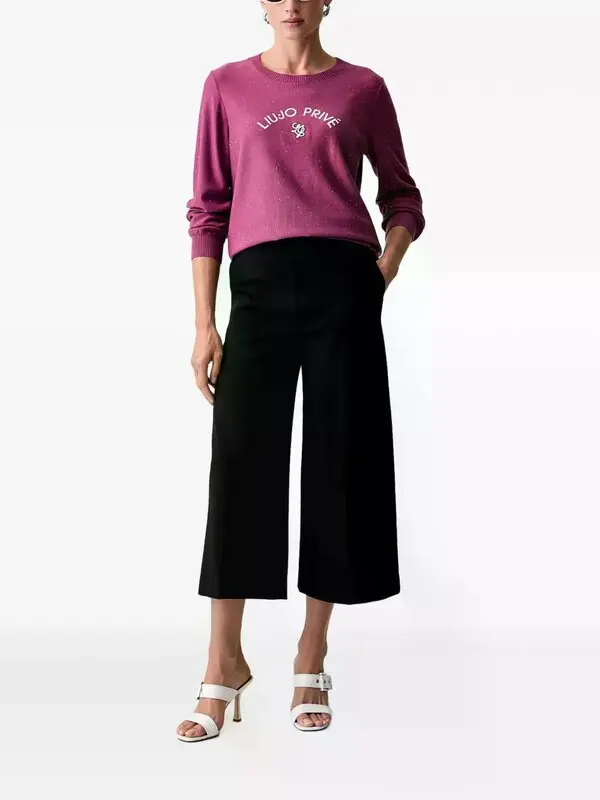 Liu Jo Sequin-embellished Logo-embroidered Sweater
