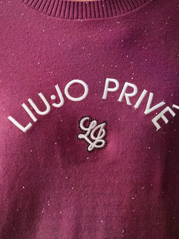 Liu Jo Sequin-embellished Logo-embroidered Sweater