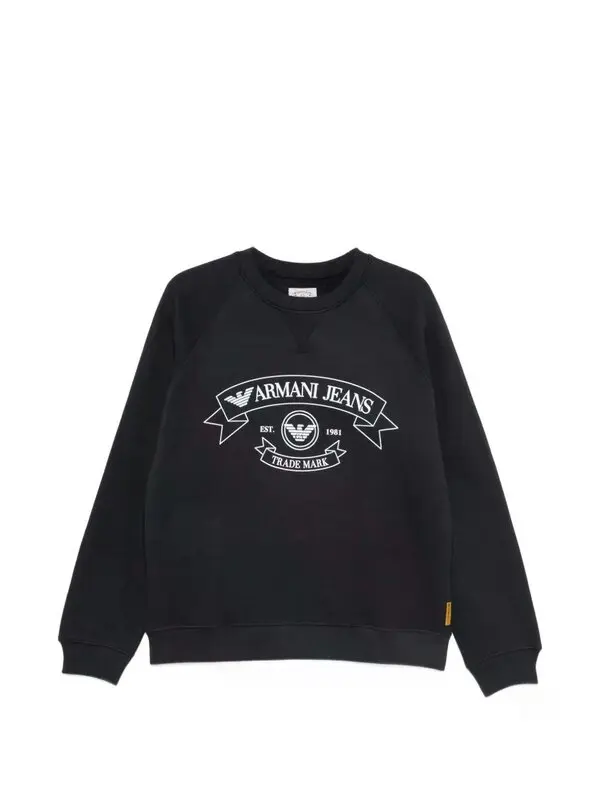 Emporio Armani Logo Print Raglan Sleeve Sweatshirt - Blue