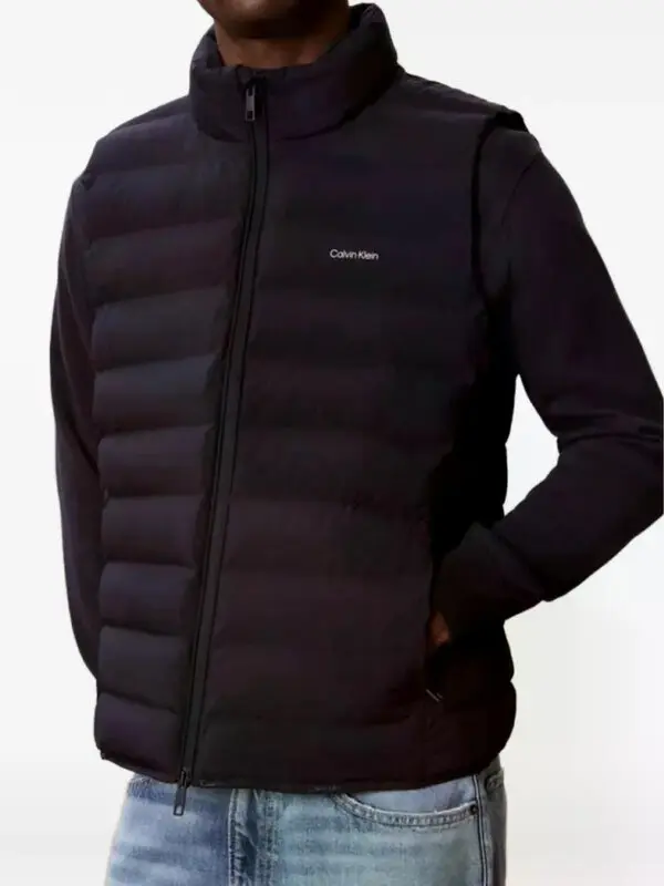 Calvin Klein Quilted Logo-patch Gilet - Blue
