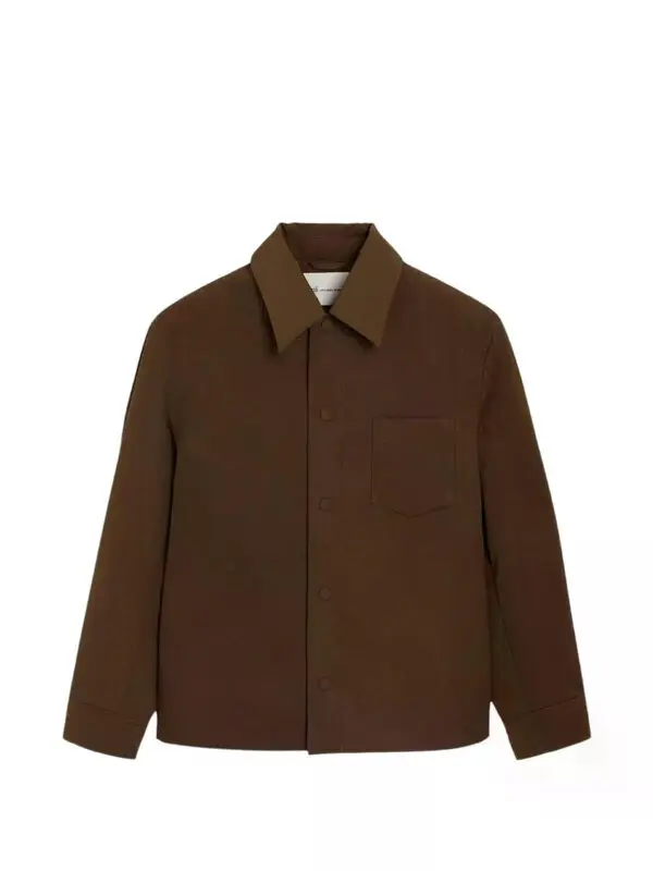 AMI Paris Patch-pocket Shirt Jacket - Brown