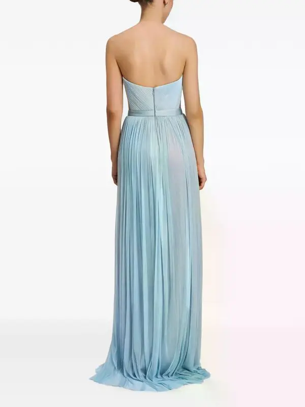 CRISTALLINI Serena Pleated Silk Maxi Dress