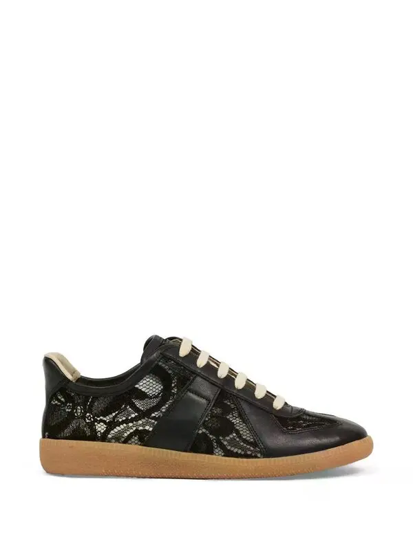 MAISON MARGIELA Replica Lace-panel Sneakers - Black