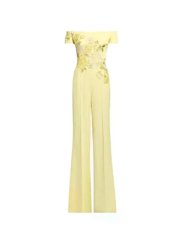 Elie Saab Candy Floral-embroidered Off-shoulder Jumpsuit