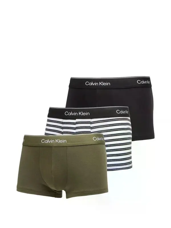 Calvin Klein Logo-waistband Trunks Set Of 3 - Black